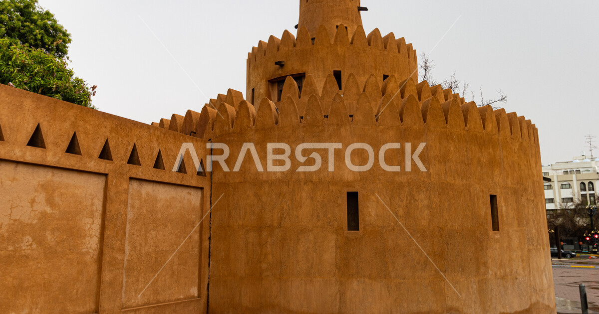 Historical heritage areas, old clay buildings from the Emirati heritage ...