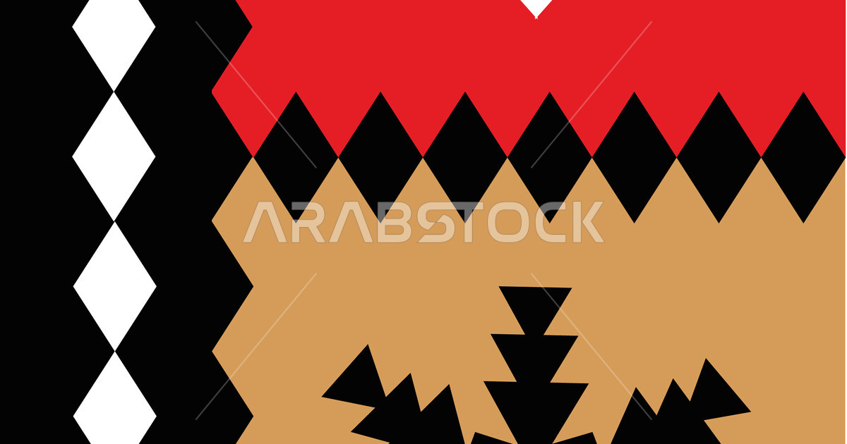 Camel and palm tree icons, traditional handicraft heritage art, Saudi ...