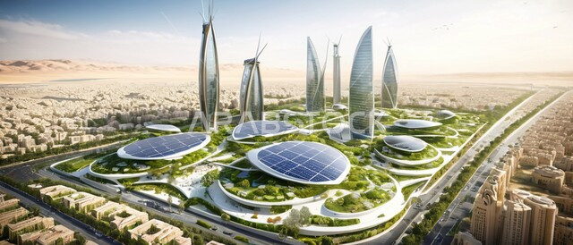 Building smart cities and a civilized and advanced future, an imaginary ...