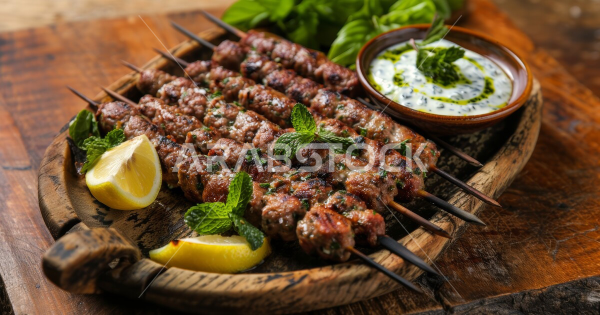 Traditional Arabic food and dishes, protein-rich meals, delicious ...