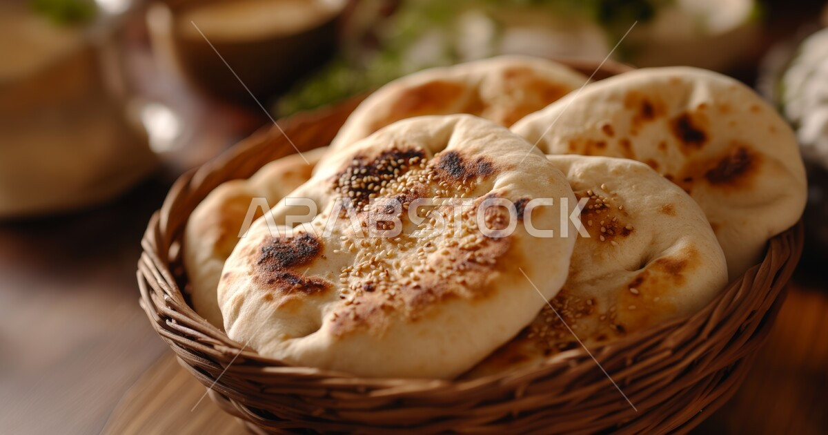 Bakeries and ovens in the Kingdom of Saudi Arabia, bread spread in the ...