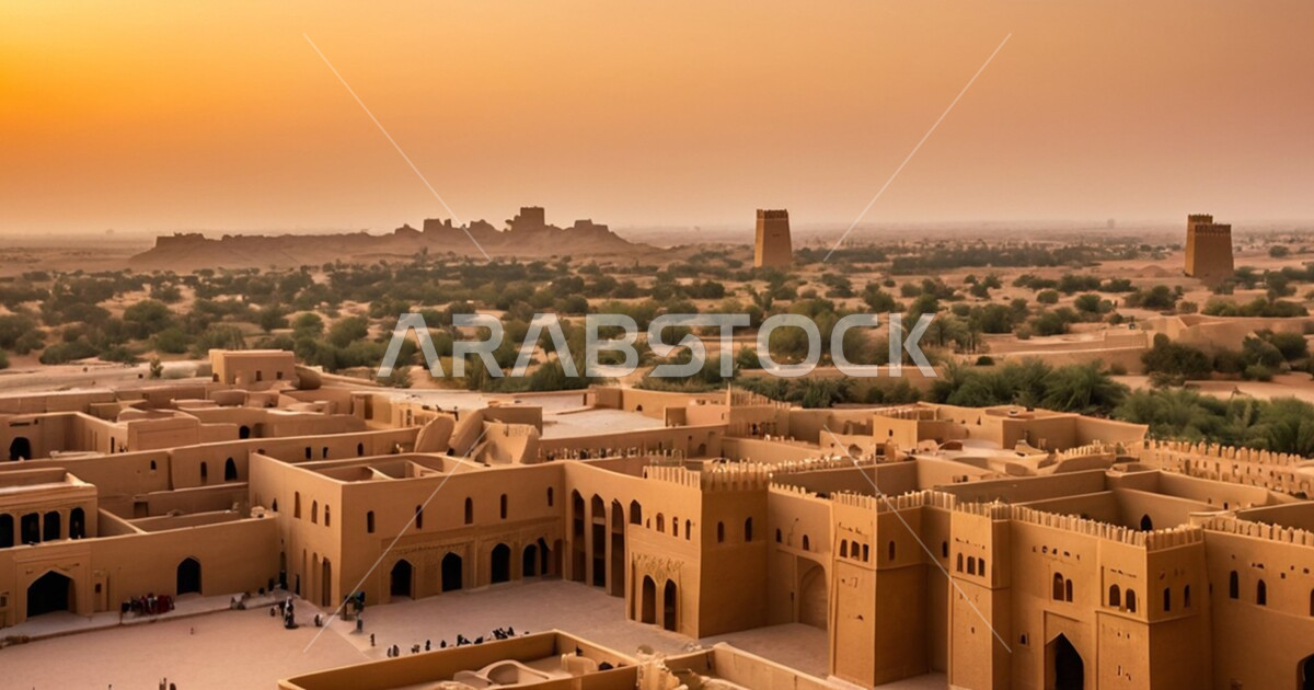 View of the ancient historical district of Diriyah in the afternoon ...