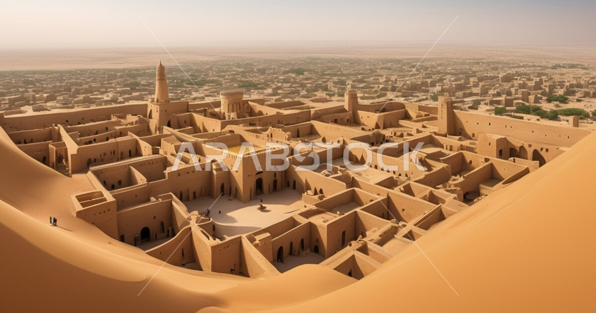 View of the ancient historical district of Diriyah in the afternoon ...