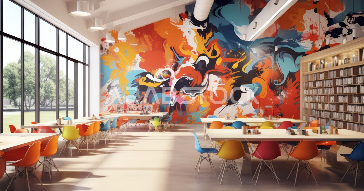 أثاث مكتبي بالوان عصرية مختلفة ومتنوعة، أماكن ثقافية وقاعات وفصول خشبية ...