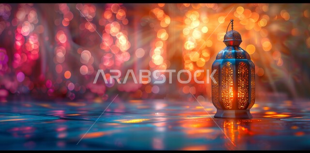Traditional Arabic lights and lamps, decorations, decorations and ...