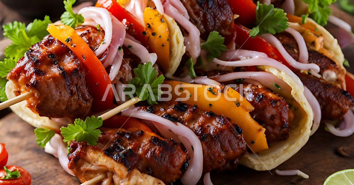 Traditional Arabic food and dishes, protein-rich meals, delicious ...