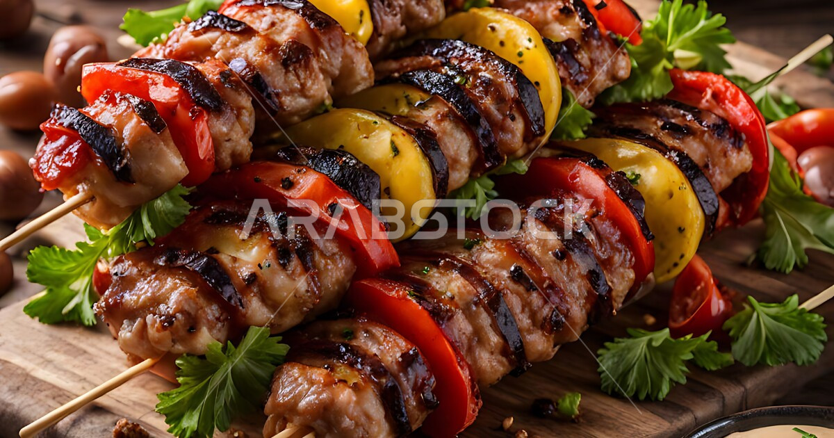 Traditional Arabic food and dishes, protein-rich meals, delicious ...