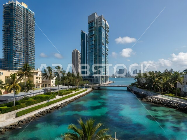 Architectural engineering art of towers and skyscrapers overlooking the ...
