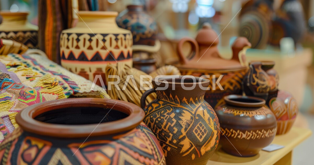Pottery shop in a traditional popular market in Saudi Arabia, buy ...