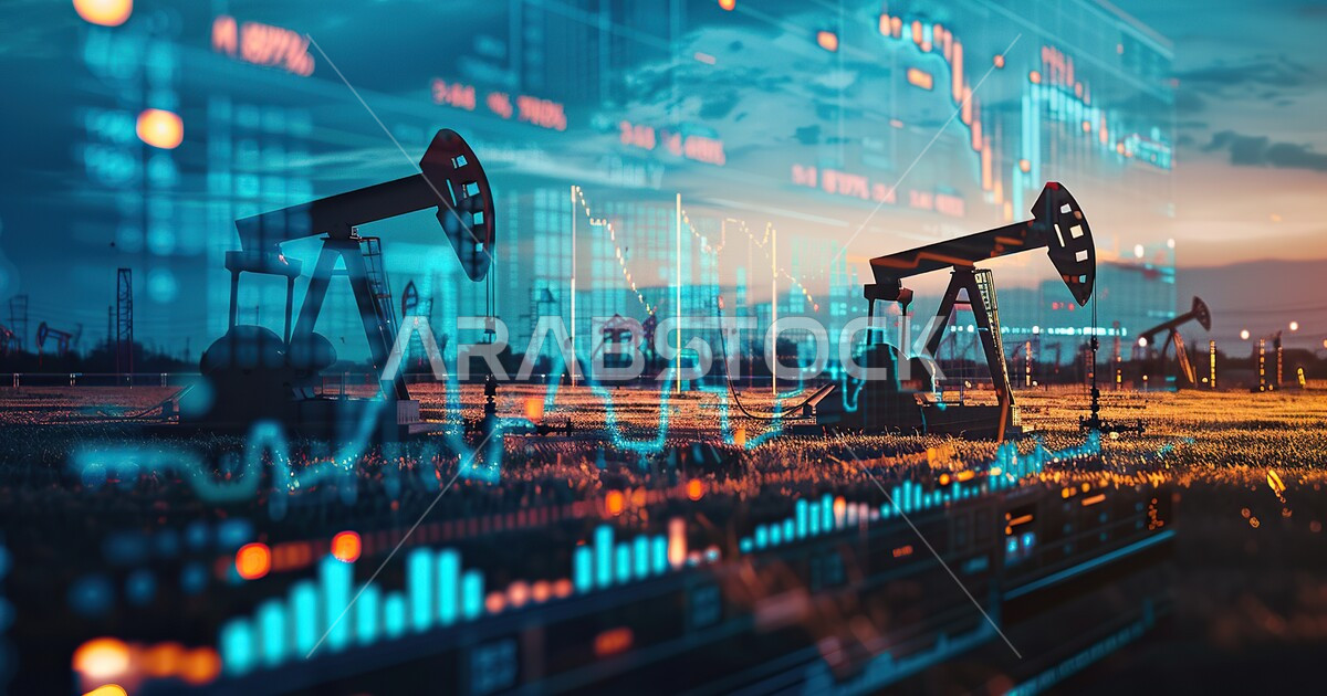 Drilling an oil field using advanced and modern drilling equipment ...