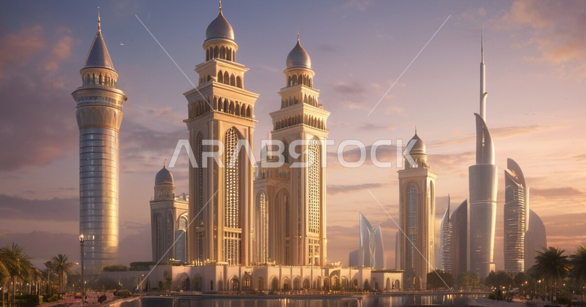 الفن الهندسي المعماري للأبراج وناطحات السحاب, منظر تخيلي مستقبلي للتقدم ...