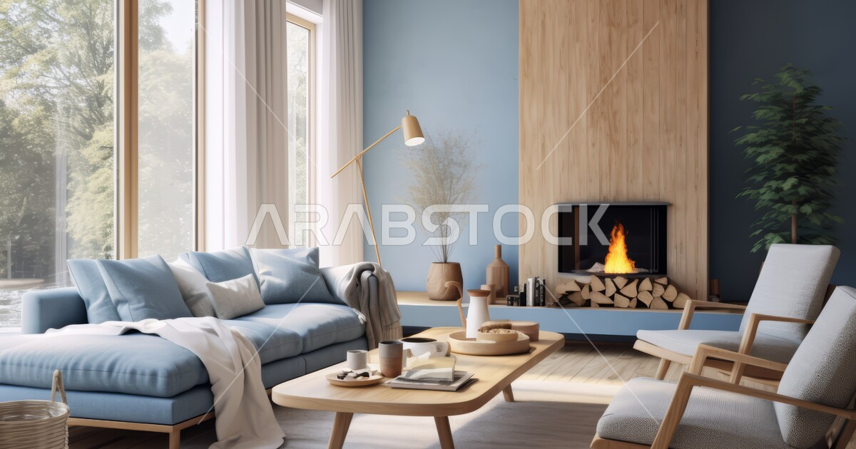 التصاميم الداخلية لغرف الجلوس على الطراز الحديث ، غرفة معيشة مع أثاث ...