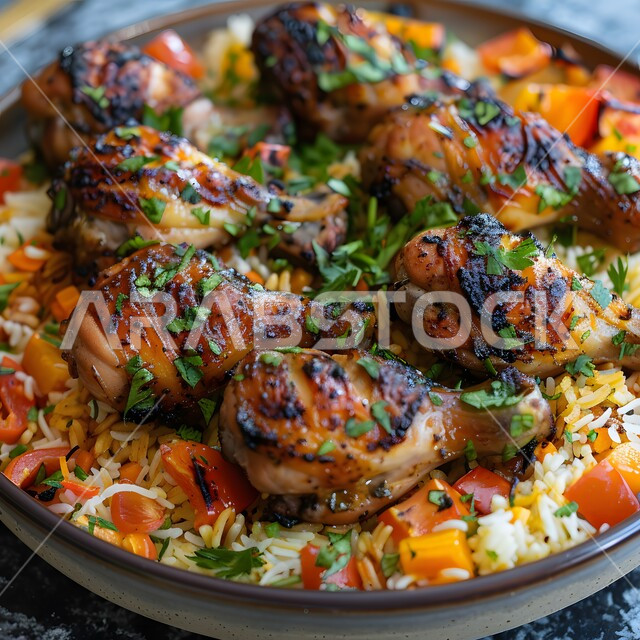 Delicious oriental cuisine, meats rich in proteins, traditional food ...