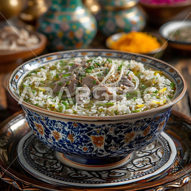 Traditional Arabic food and dishes, catering arts in oriental ...
