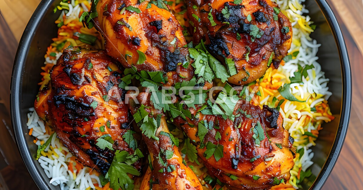 فنون تقديم الطعام في مطاعم المأكولات التقليدية الشرقية، طبق من أرز ...