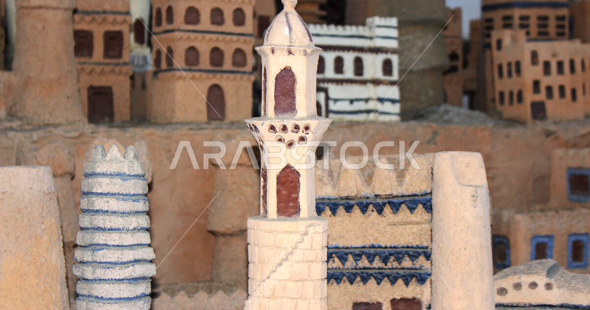 A picture of the Muslim mosque made of clay, worship and getting closer ...