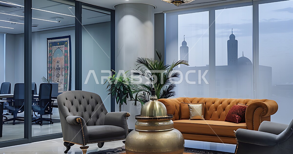 Modern office space in Riyadh featuring traditional Saudi elements such ...