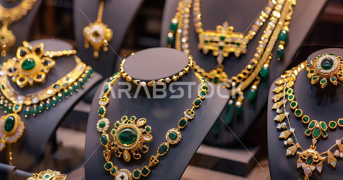 Luxury women's gold jewelry in Saudi Arabia, goldsmith markets in the ...