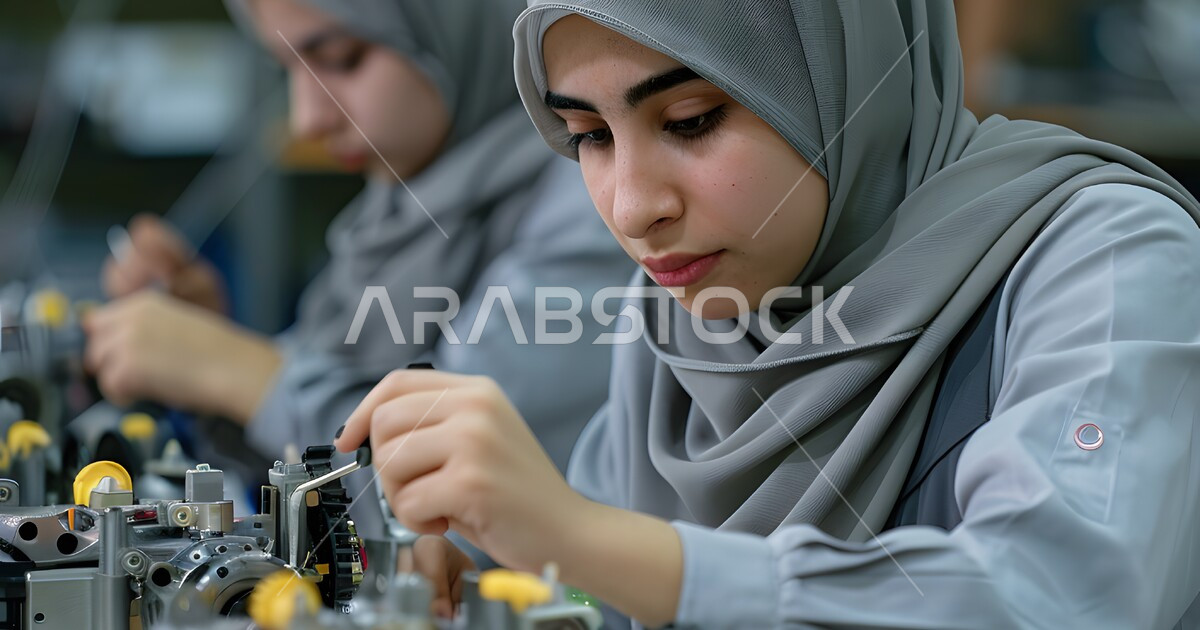Adopting modern techniques and technology in engineering, a close-up of ...