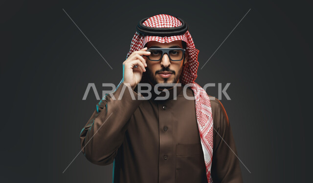 Wearing glasses for poor eyesight, improving vision and trying to ...