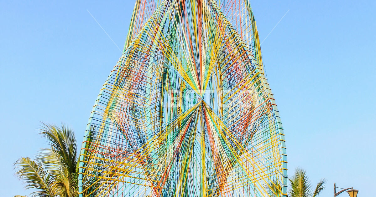 Famous Saudi landmarks in bright colors in Jeddah, Kingdom of Saudi ...