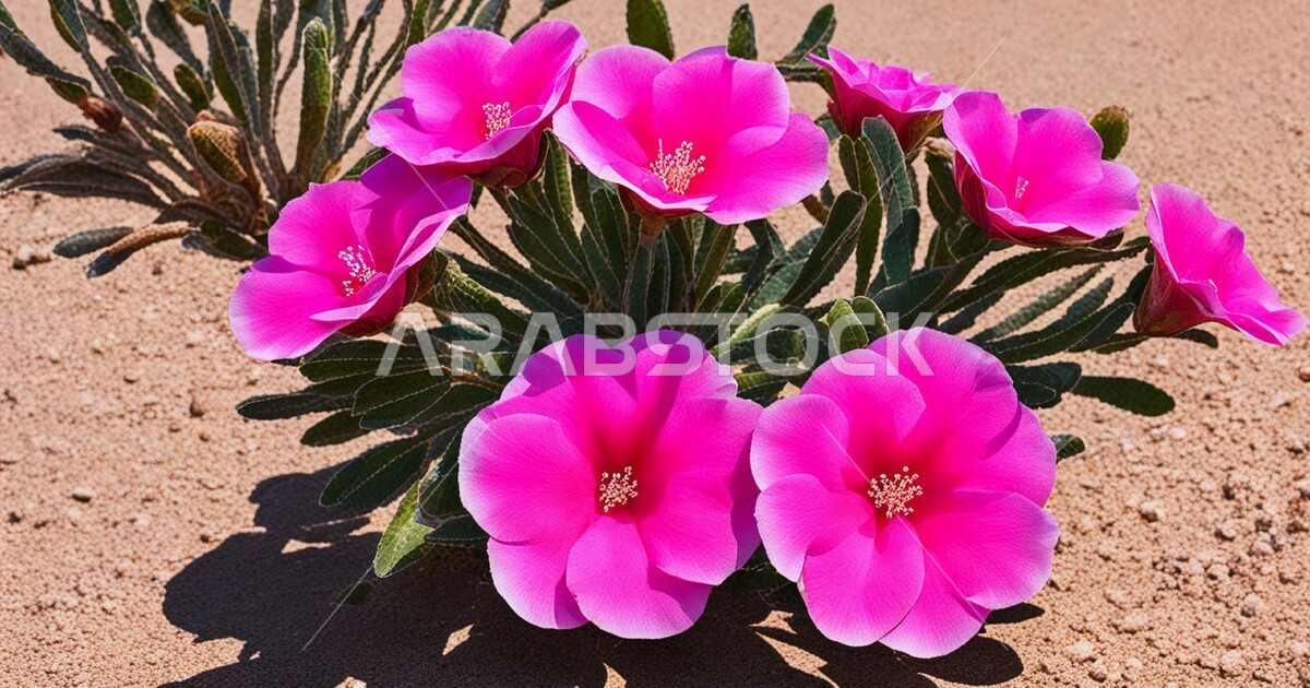 Desert roses and fragrant flowers, colorful flowers growing in the ...