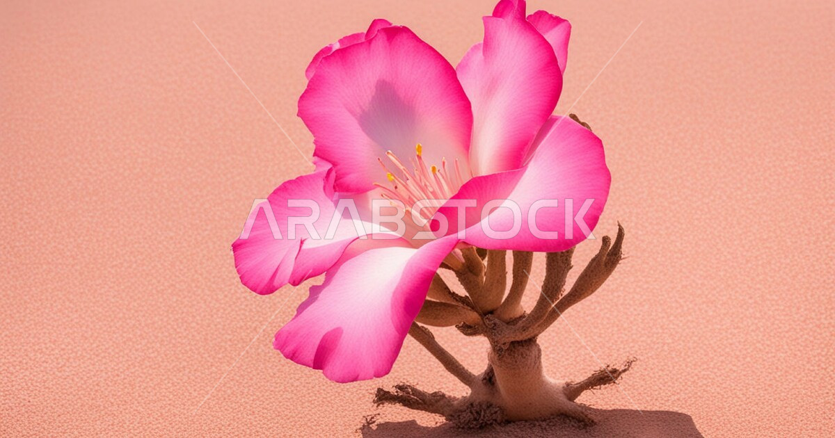 Colorful plants growing in the deserts of Saudi Arabia, enjoying the ...