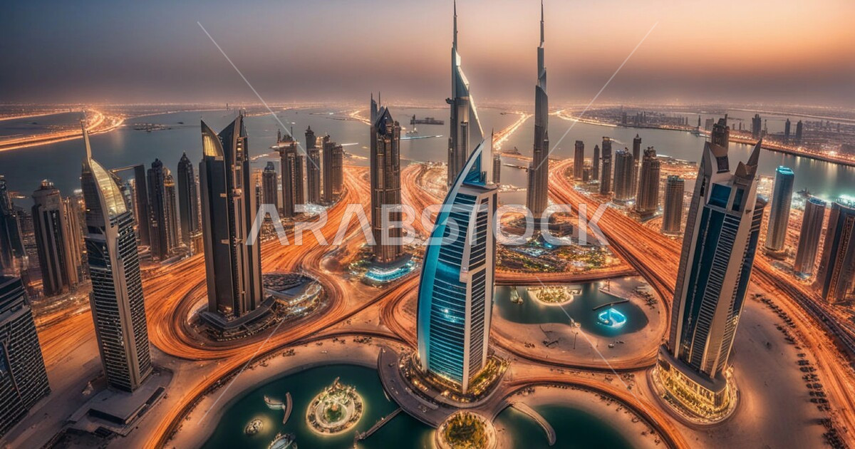 Building a civilized and advanced future in Dubai, modern commercial ...
