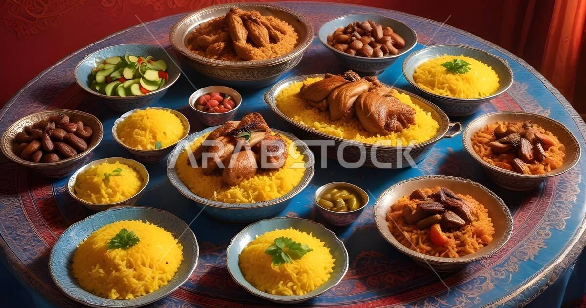 The art of presenting delicious oriental foods, traditional Arabic ...