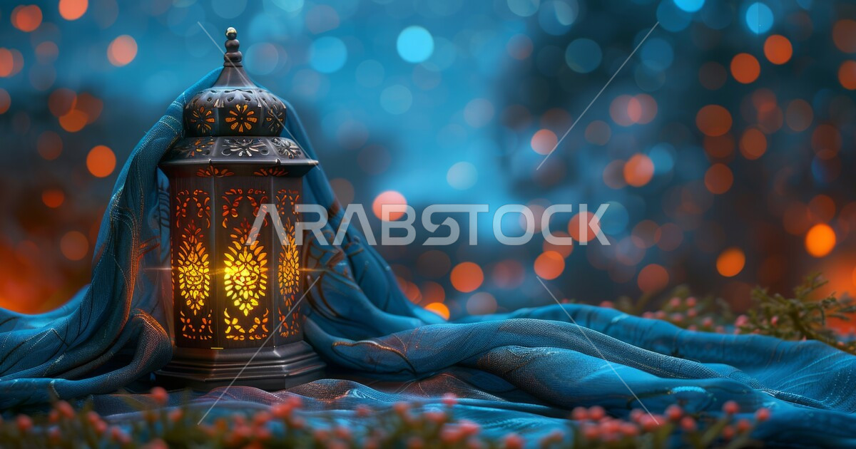 فانوس معدني مزخرف مضيء, الأجواء الروحانية في الأيام الفضيلة, زينة و ...