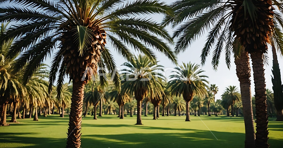 Date harvest season, agricultural lands in the Kingdom of Saudi Arabia ...