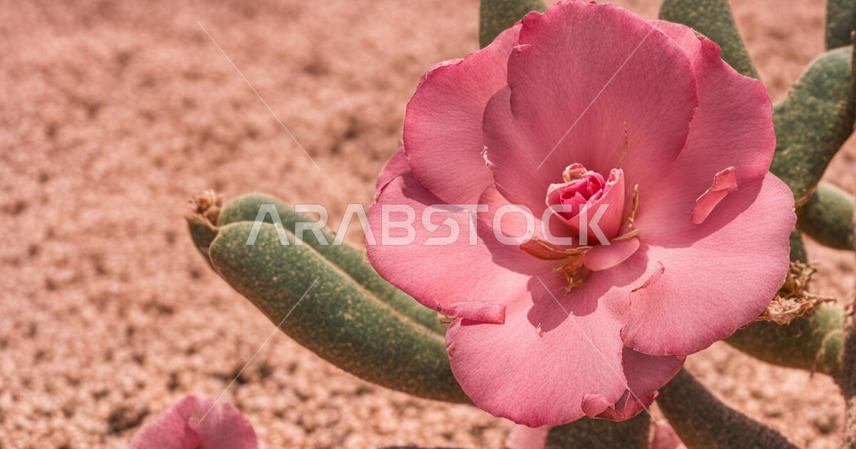 Desert roses and fragrant flowers, colorful flowers growing in the ...