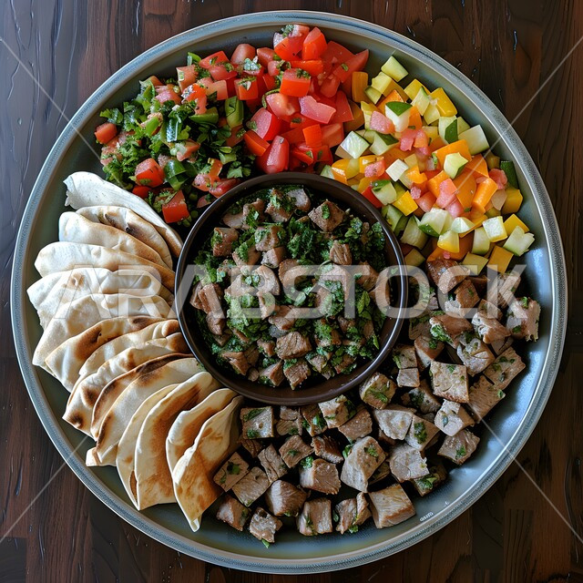 Fresh vegetables with healthy foods and foods, delicious hot lamb meals ...