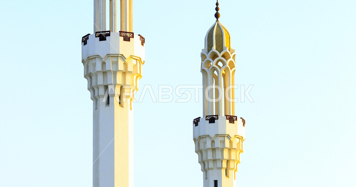 A picture of the minaret of the Hassan Anani Mosque, which is one of ...
