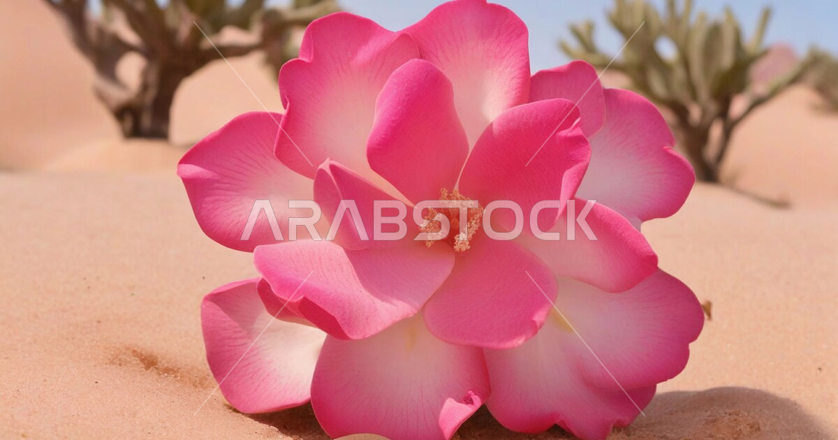 Desert roses and fragrant flowers, colorful flowers growing in the ...