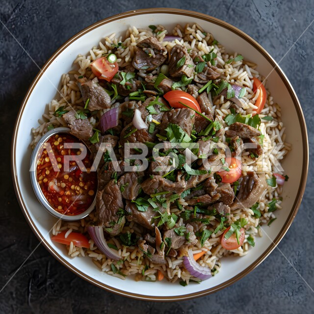 Delicious Arabic cuisine, popular meals and dishes, traditional food ...