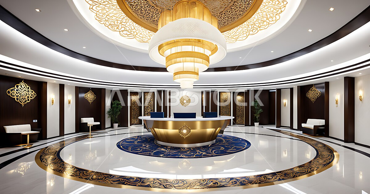 Luxury hotel reception and lobby entrance, luxury resort interior ...