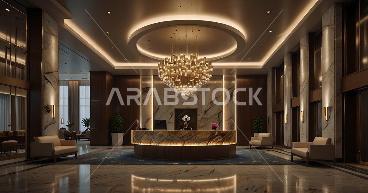 الديكور الراقي على الطراز الحديث, غرفة استقبال وردهة بديكورات داخلية ...