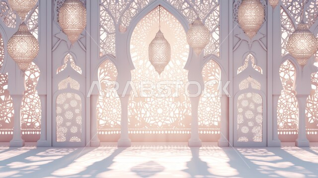 Joy of the arrival of the month of goodness, 3D illustrations of ...