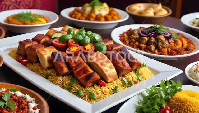 Popular Gulf Saudi Arabian dishes, the art of food presentation in ...