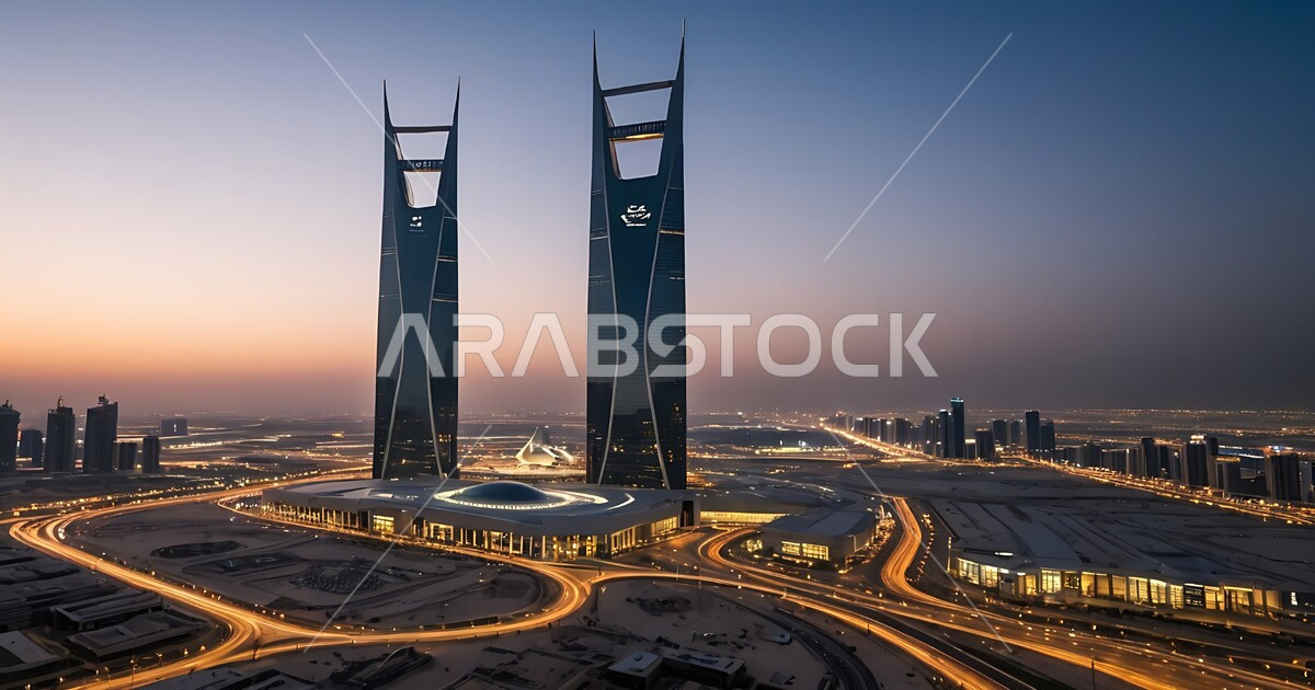 منظر تخيلي مستقبلي للتقدم و النمو العمراني, الفنون و التصاميم الهندسية ...