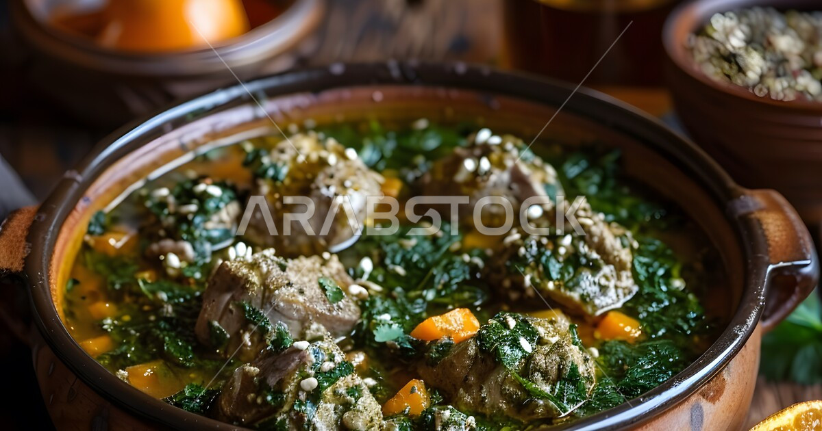 The art of cooking and serving delicious food, a plate of marqouq ...