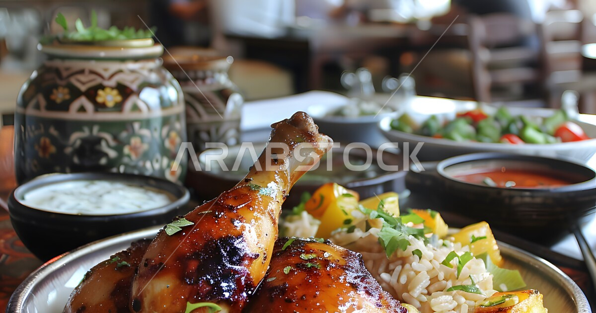 Grilled chicken with rice and pineapple, a meal with high nutritional ...
