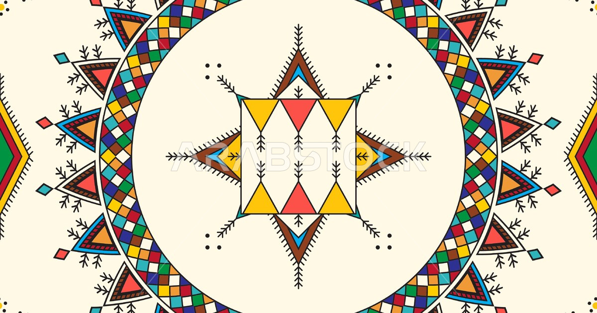 Saudi design for authentic colorful Arabic engravings in the Kingdom of ...