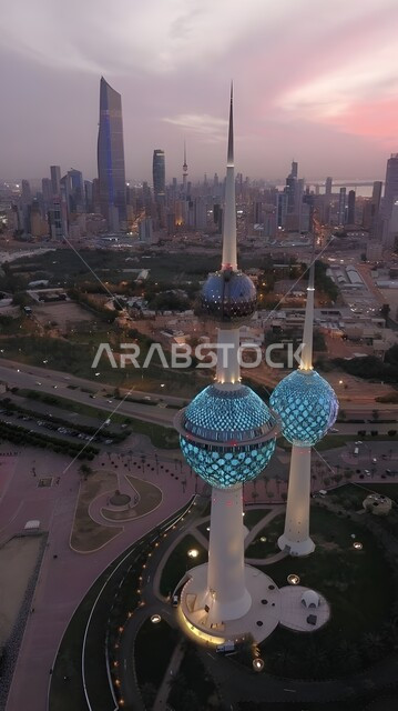 Architectural engineering art of Kuwait City towers, skyscrapers and ...
