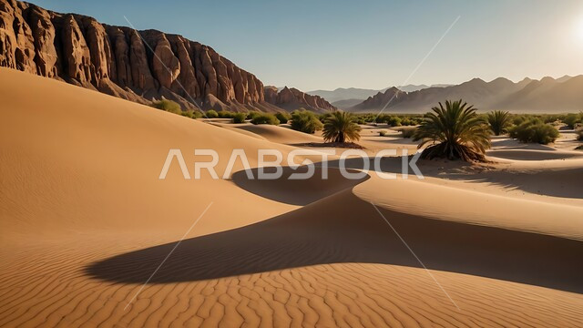Environment and dry terrain of the Gulf deserts, desert nature in the ...