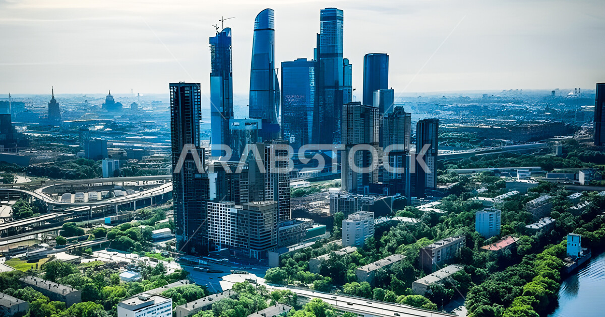 Building an advanced civilized future in Dubai, high-rise commercial ...