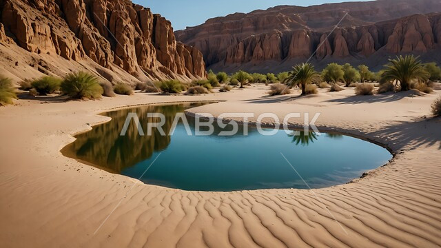 Nature reserves in Saudi Arabia, recreational safari areas, a pool of ...