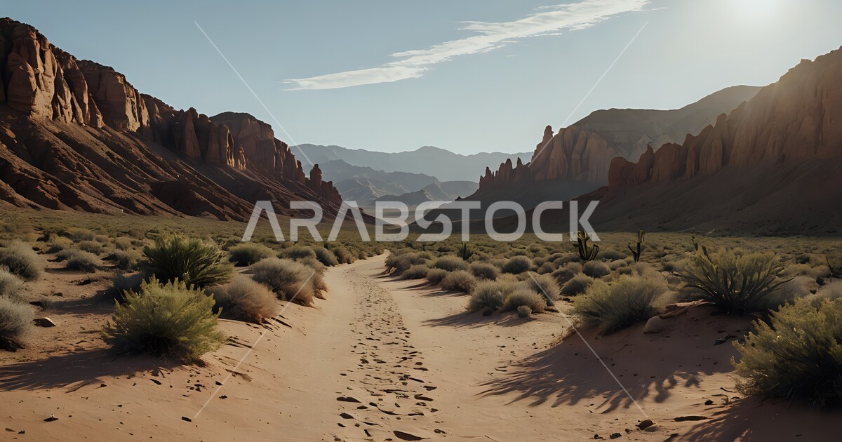 Prairies and desert in Saudi Arabia, green plants and wild grasses ...
