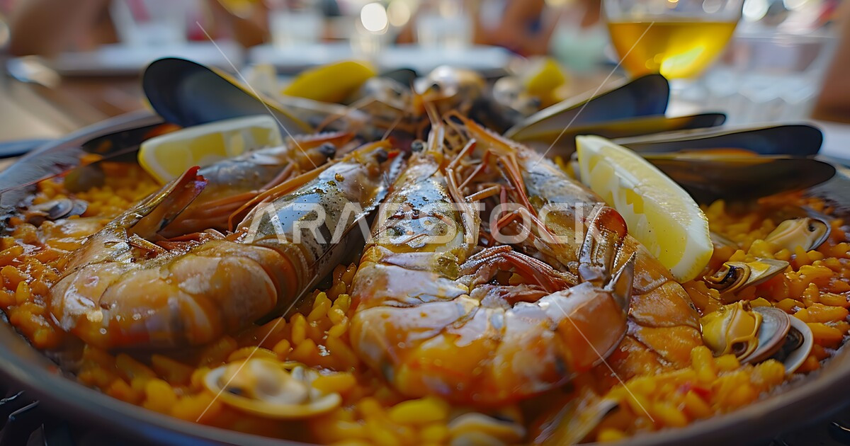 Seafood Risotto with Mussels and Shrimp, a highly nutritious meal, the ...